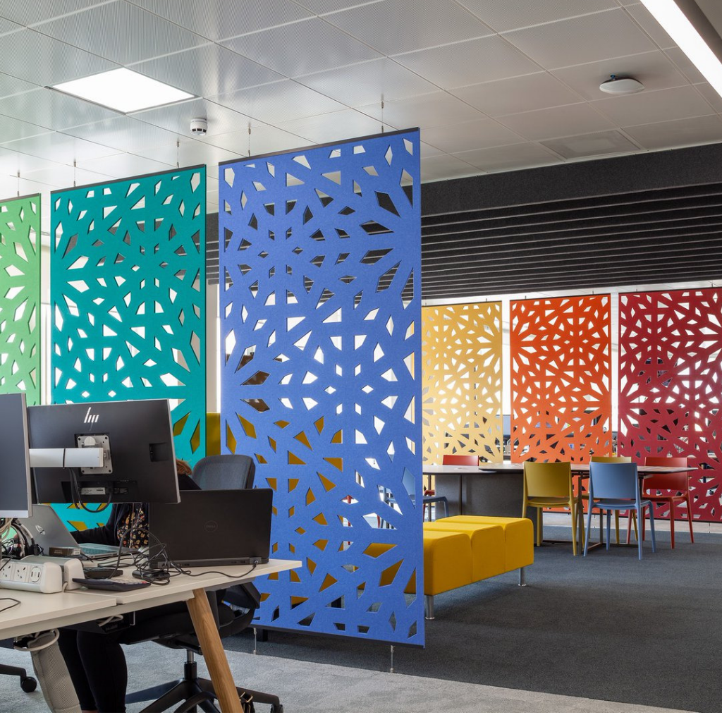 Cascade Folding Ceiling Hung Screen – Workspace Direct