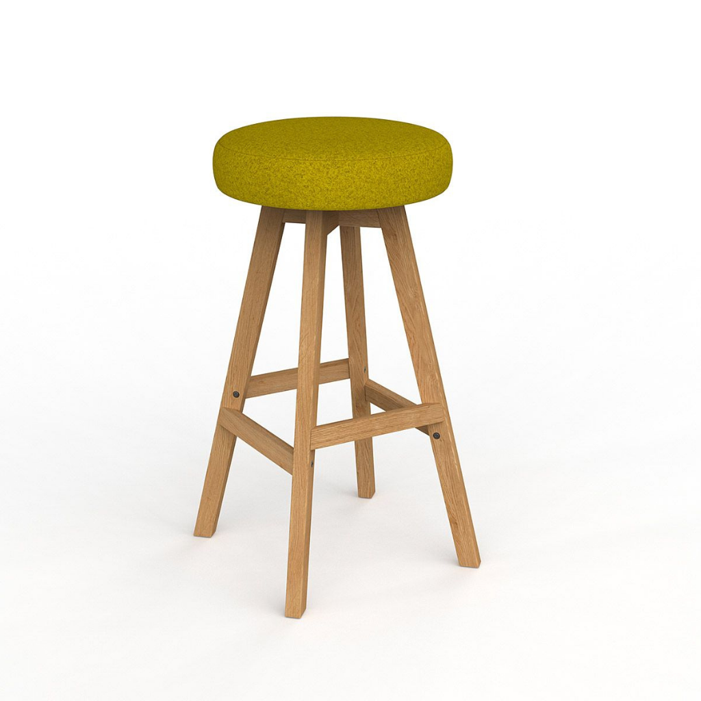 Luna Button Felt Stool With Oak Base from Workspace Direct NZ